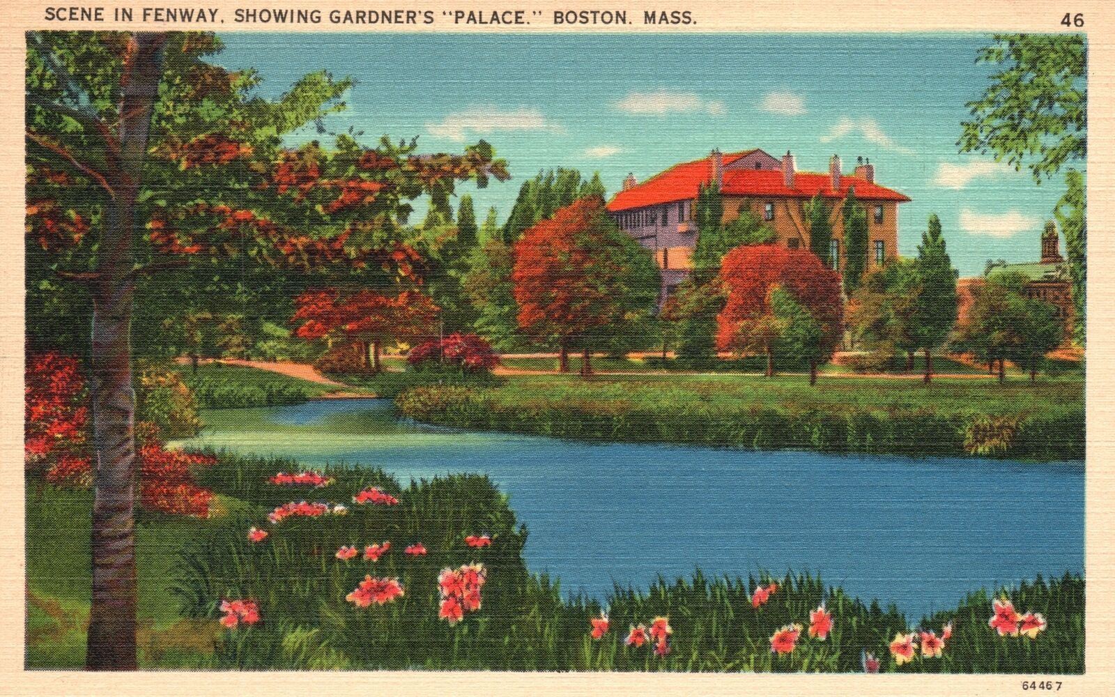 Vintage Postcard 1939 Scene Fenway Showing Gardner's Palace Boston ...