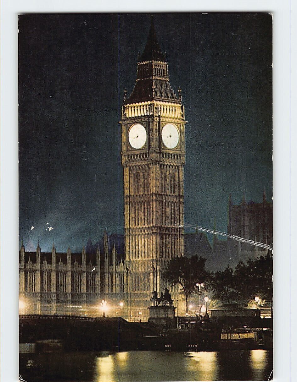 Postcard Big Ben Floodlit, London, England | Europe - United Kingdom ...