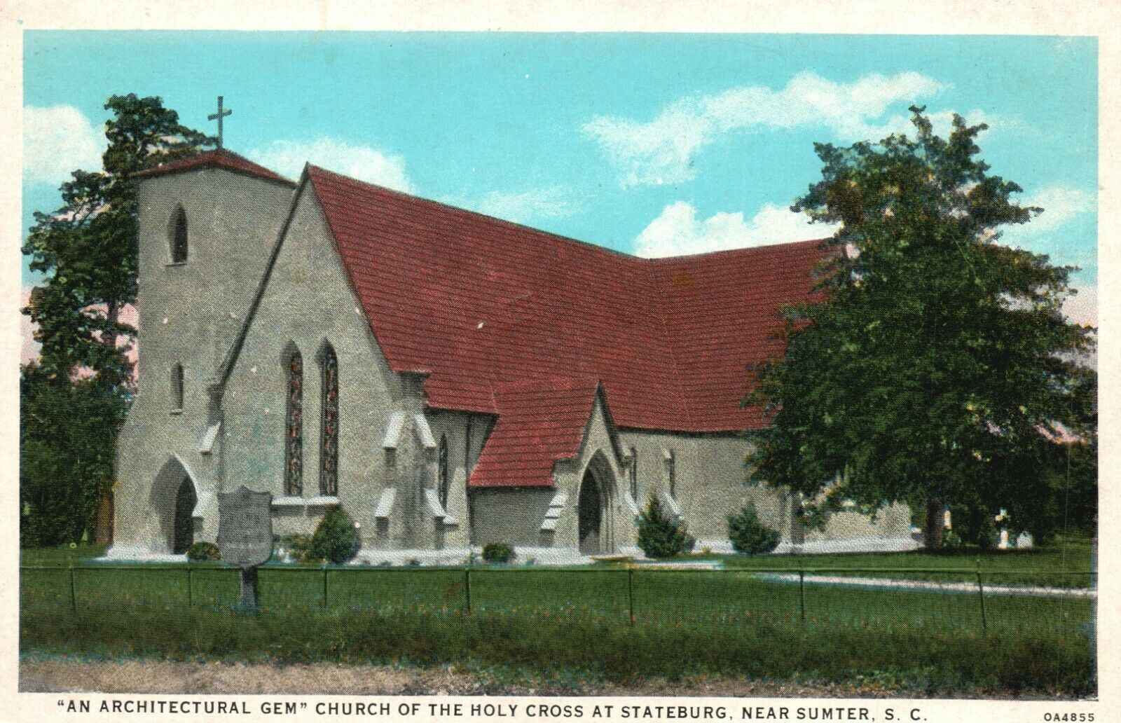 Vintage Postcard 1920's Church of the Holy Cross at Stateburg Near ...