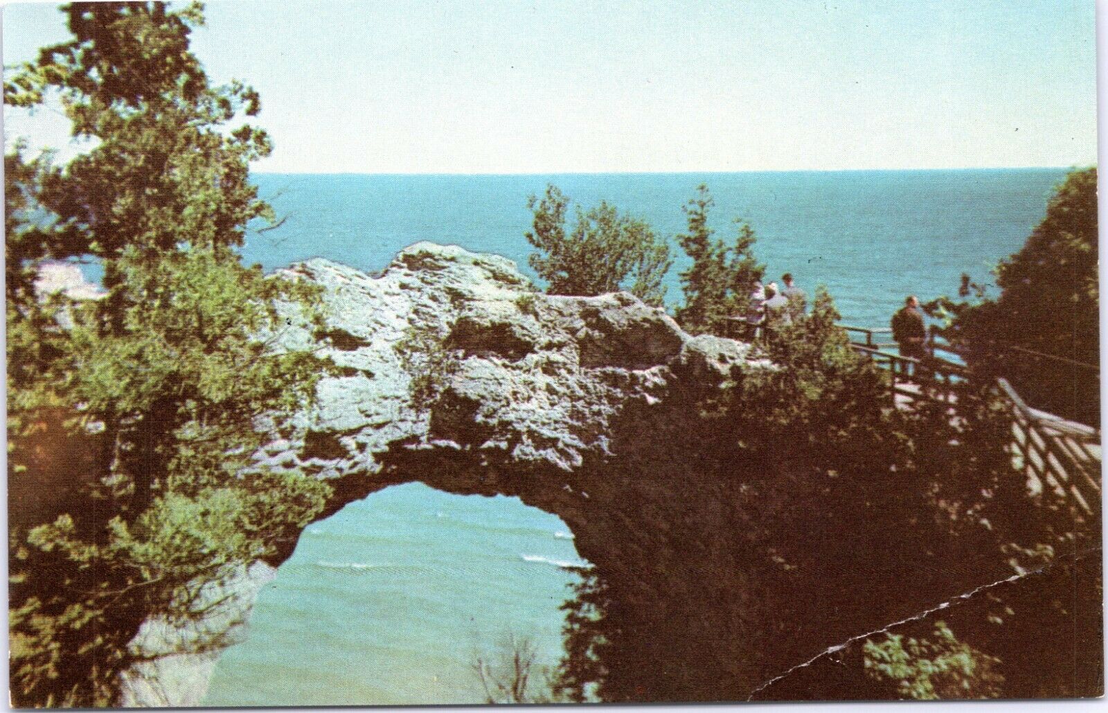 postcard Mackinac Island MI - Arch Rock above Lake Huron | United ...