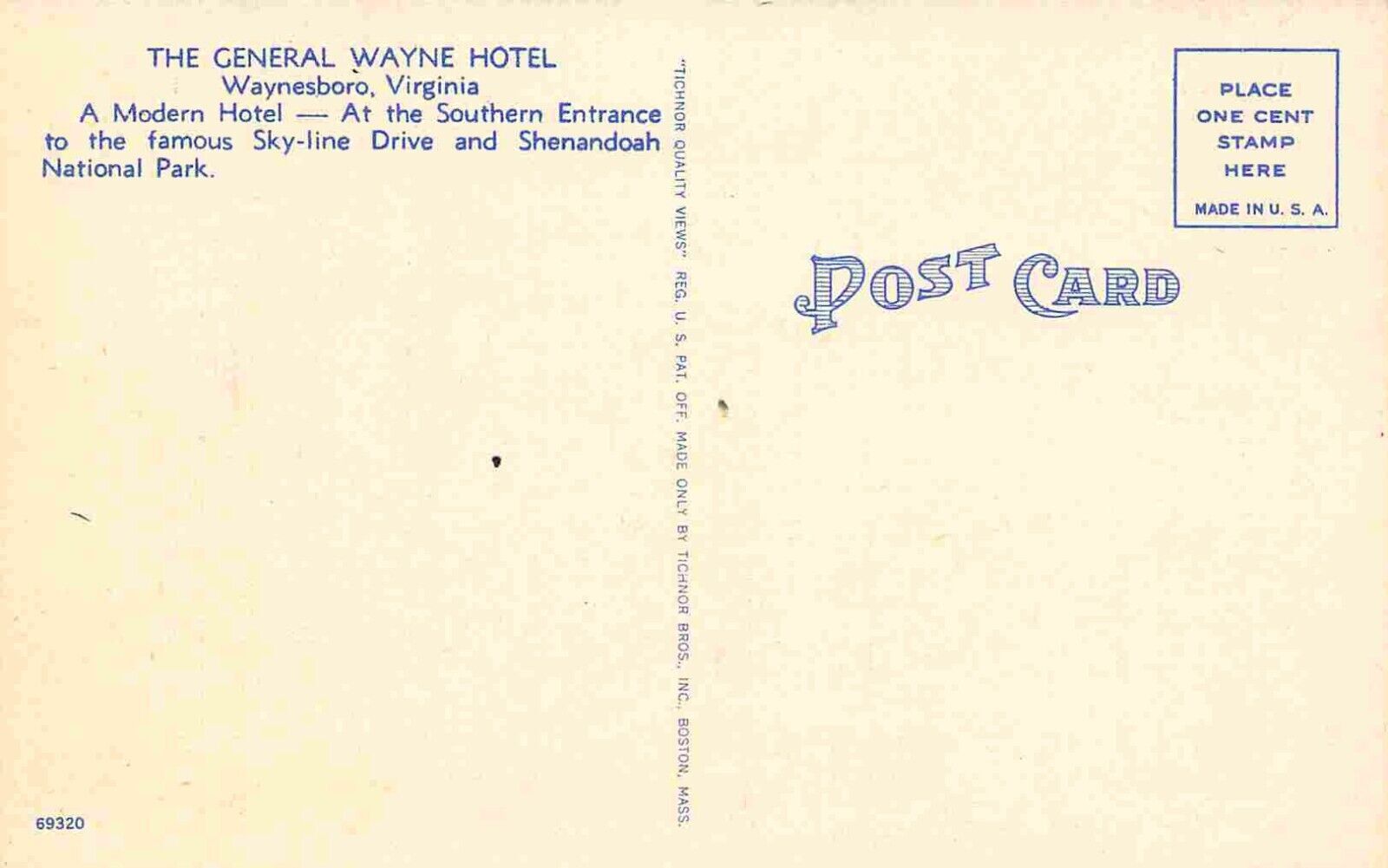 The General Wayne Hotel Waynesboro Virginia linen postcard | United ...
