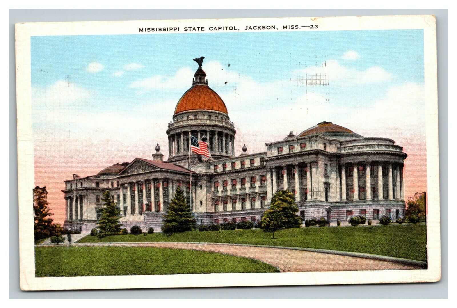 Vintage 1950 Postcard Gold Dome Mississippi State Capitol Building ...