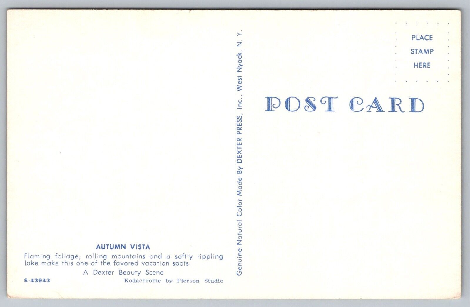 Autumn Vista Fall Foliage Dexter Beauty Scene Postcard | Other ...