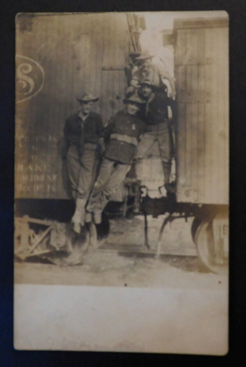 1900 Mint US Army RPPC Postcard Cavalry Soldiers on Railroad Car ...