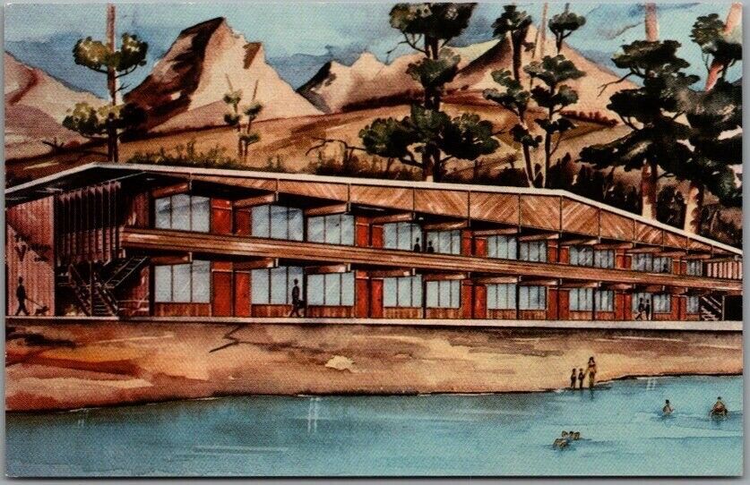 1960s Glacier National Park Postcard VILLAGE INN on Lake MacDonald ...