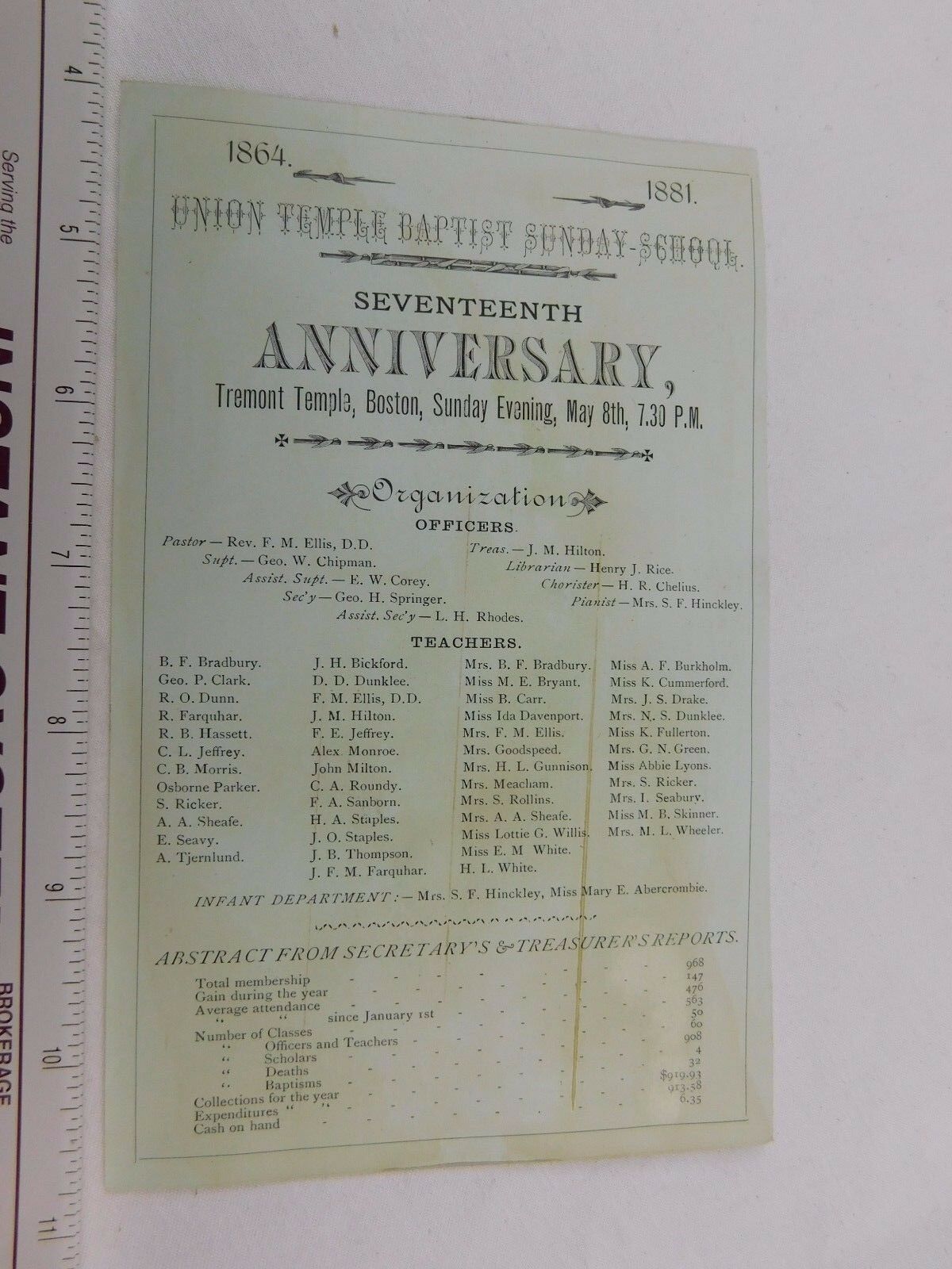 Steel-Plate Engraved Bufford Victorian Card Union Baptist River Canoe ...