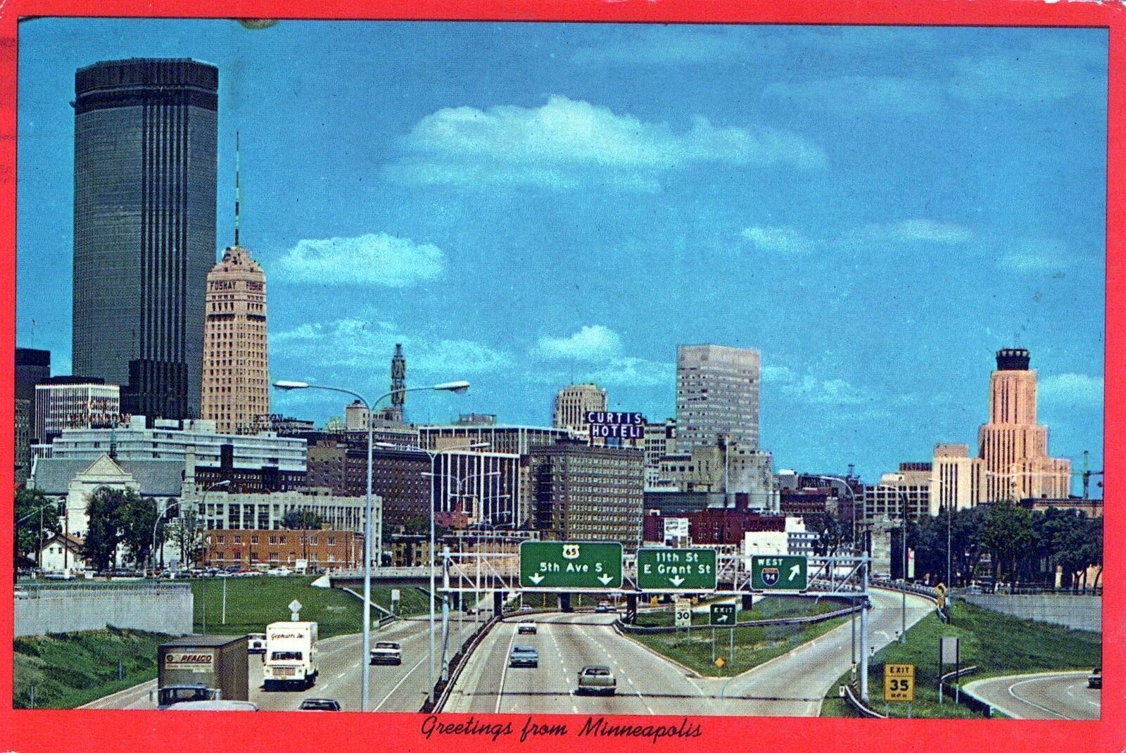 Vintage Postcard Continental Size Downtown Skyline of Minneapolis Early ...