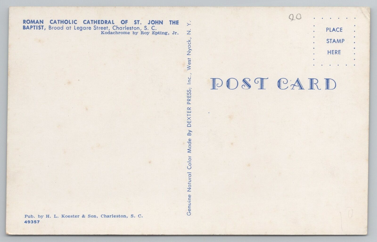 Charleston SC~Roman Catholic Cathedral Of St John The Baptist~Vintage ...