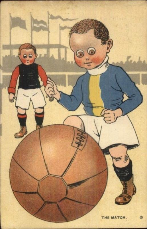 Boys Playing Soccer Football THE MATCH - Great Art Netherlands Postcard ...