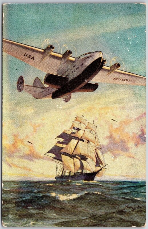 Airplane Yankee Clipper Sailing Pan American Airways System Postcard ...