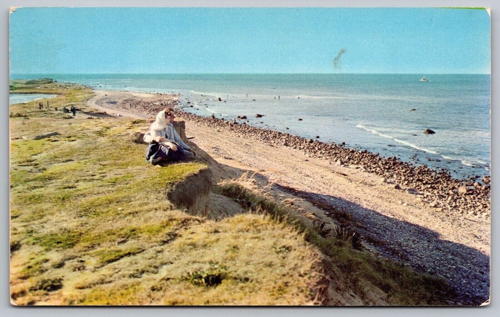 Long Island New York Montauk Block Island Sound Cliffs Chrome Postcard ...