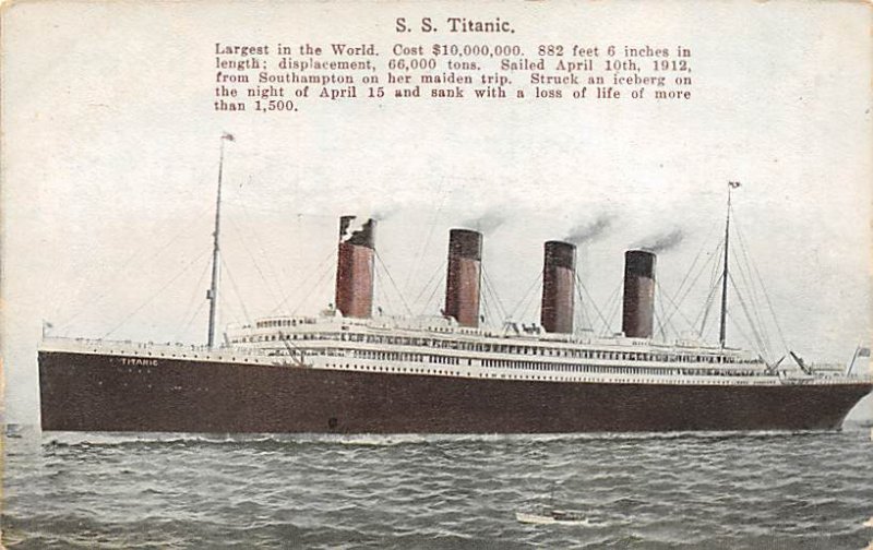 S.S. Titanic S.S. Titanic View Images | Topics - Other, Postcard ...
