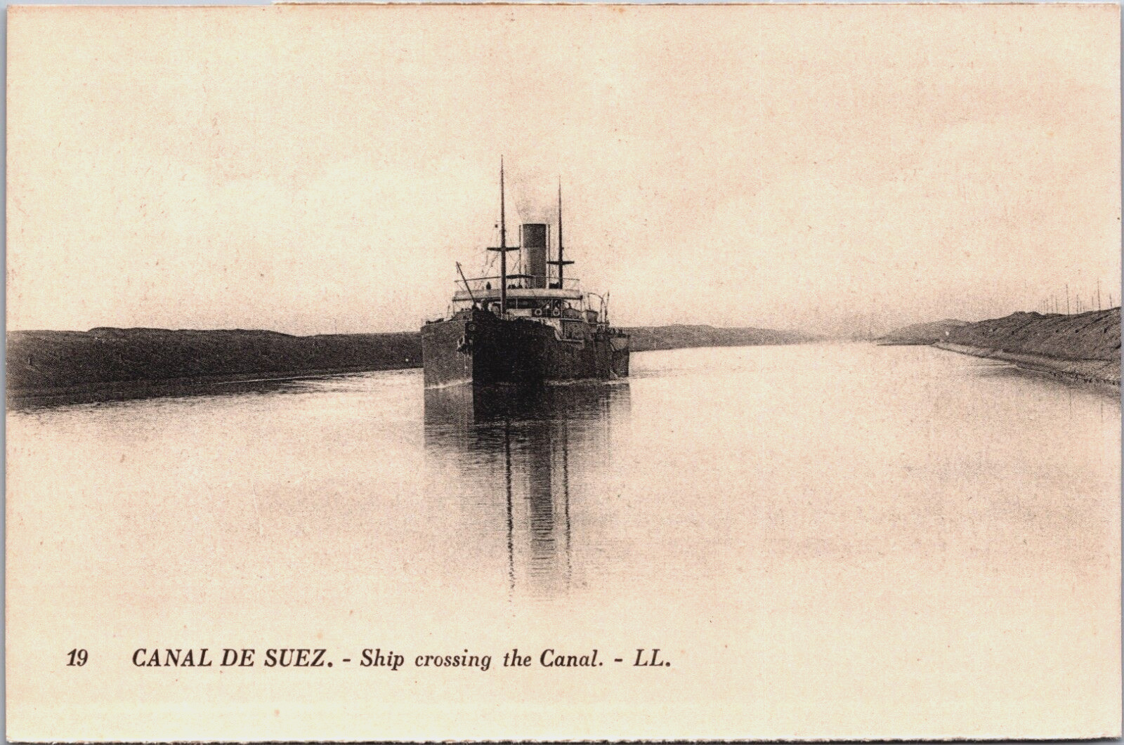 Egypt Suez Canal Ship Crossing The Canal Vintage Postcard C302 | Africa ...