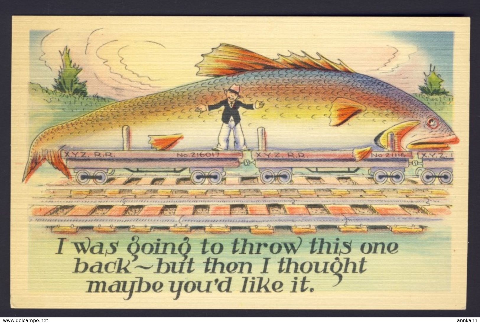 SURREALISME FANTASY EXAGGERATION ~ Fish & man - large fish on flatbed ...