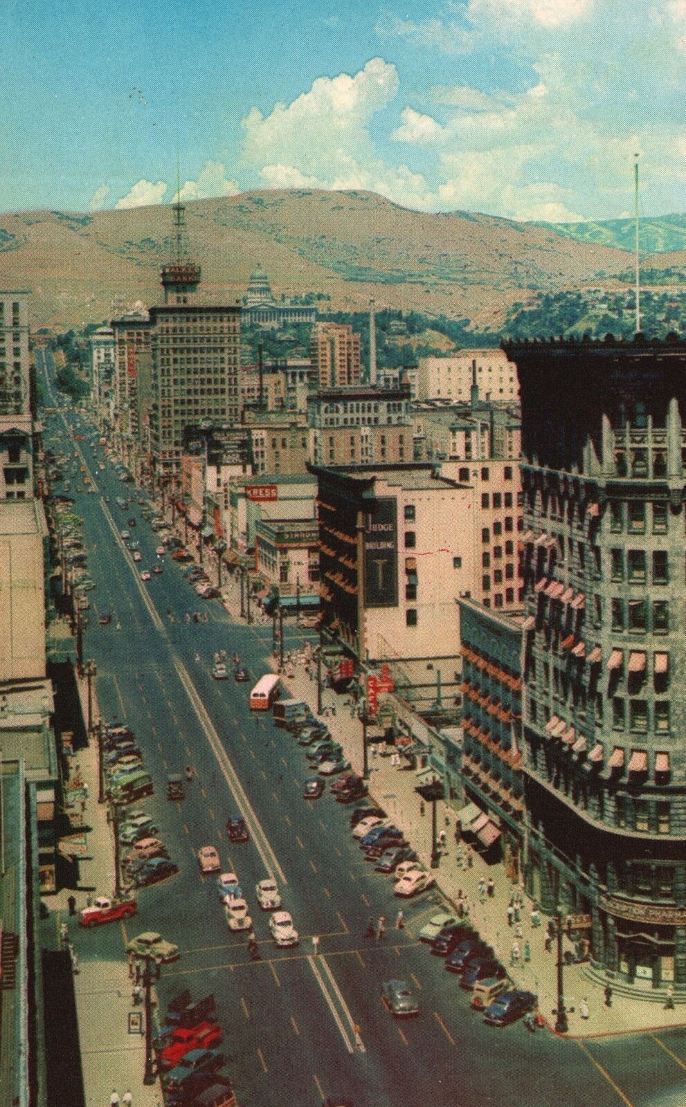 Vintage Postcard Principal Business Thoroughfare Main Street Salt Lake ...