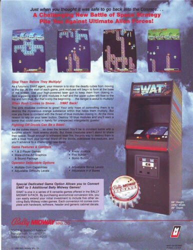 Swat by Bally Midway 1984 Original NOS Video Arcade Game Machine Flyer ...