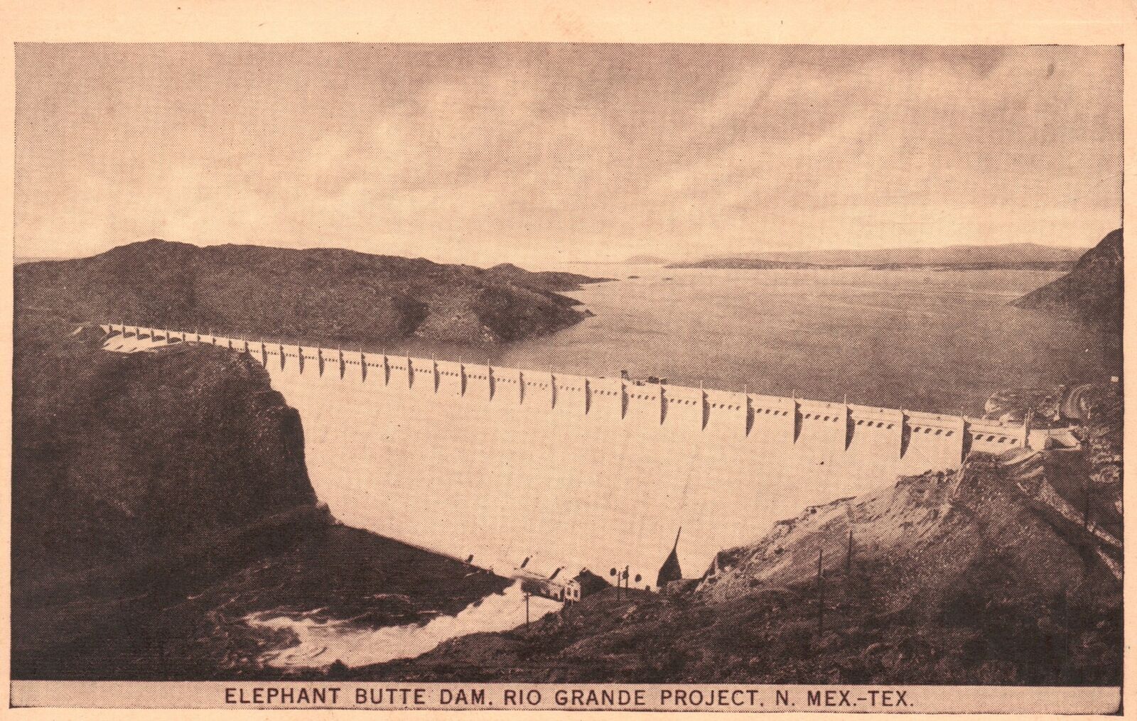 Vintage Postcard 1920's Elephant Butte Dam Rio Grande Project N. Mexico ...