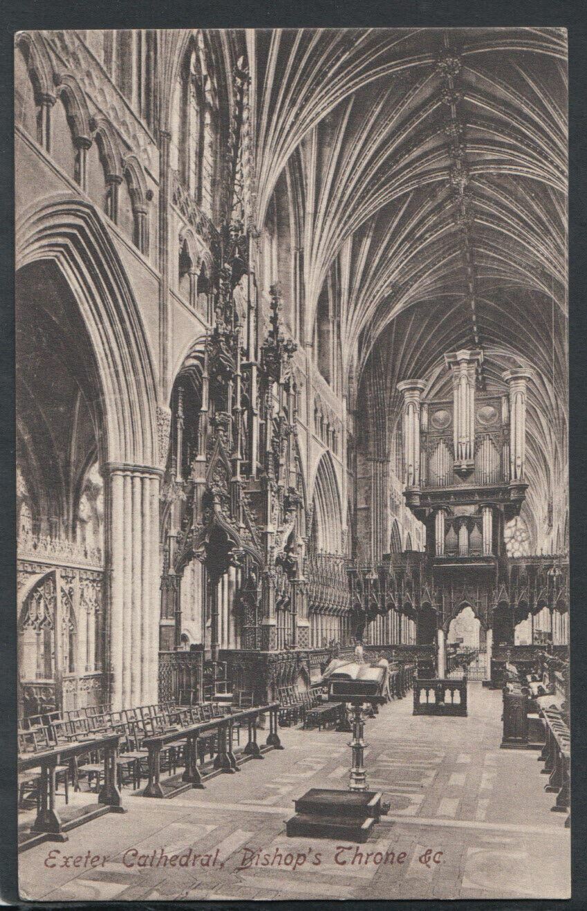 Devon Postcard - Exeter Cathedral, Bishop's Throne T4904 | Europe ...