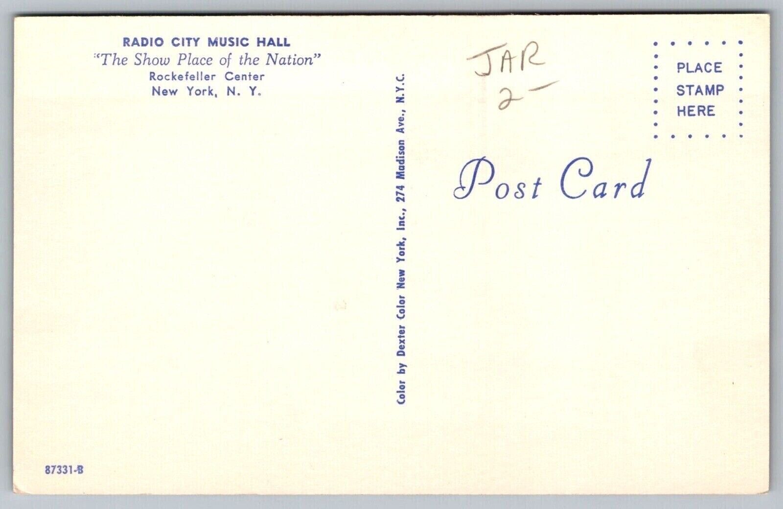 New York City New York Rockefeller Center Radio City Music Hall Chrome ...