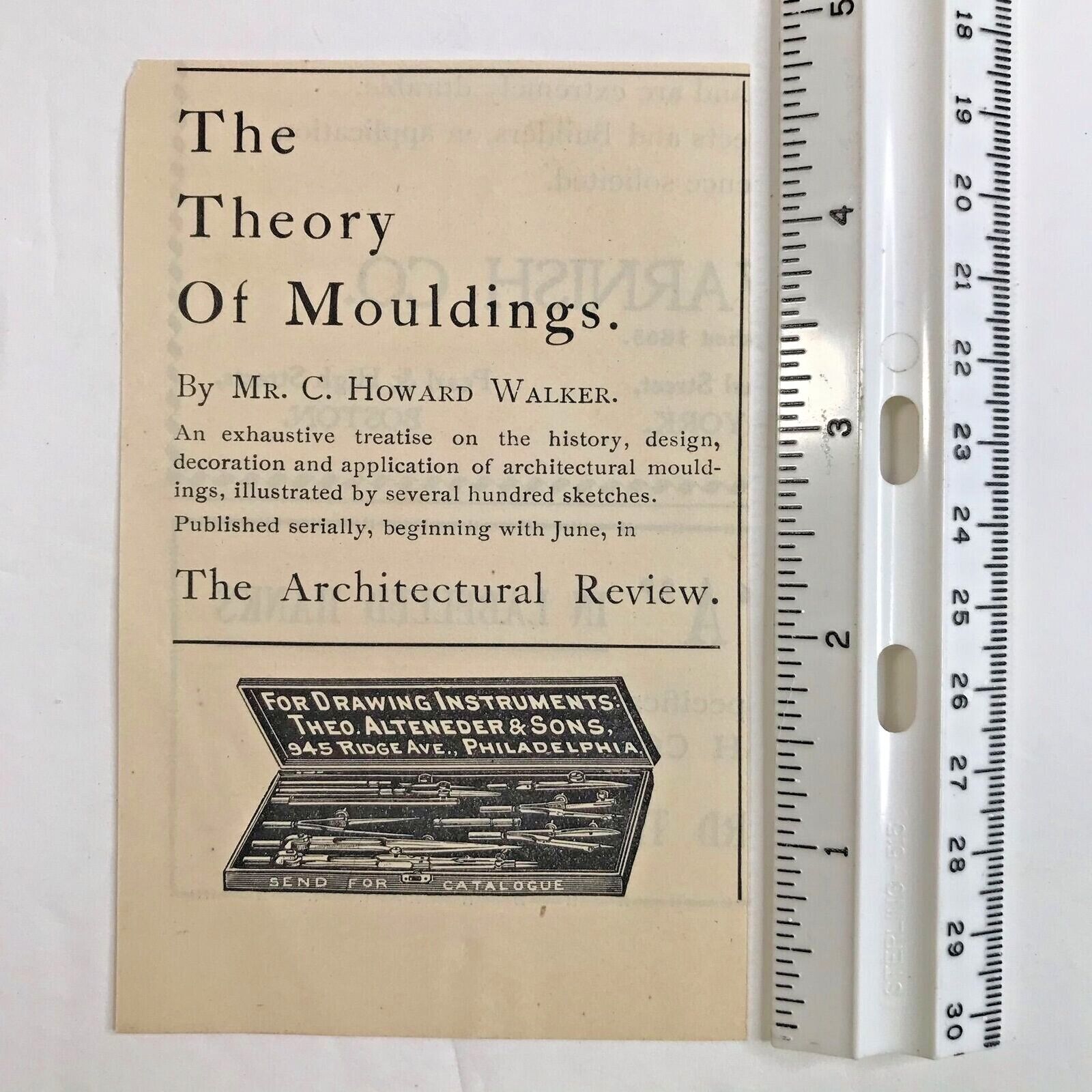 1899 Drawing Instruments Alteneder & Sons Victorian Print Ad Original ...