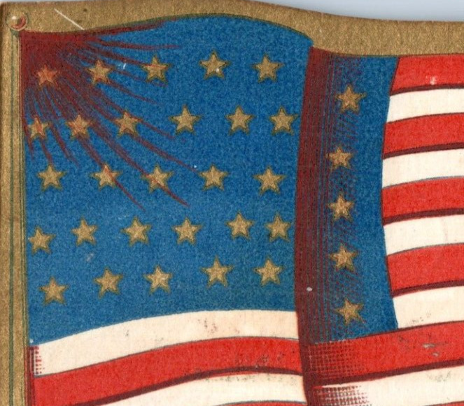 1880s Victorian Sample Die-Cut U.S. Flag PH. Hake, Manufr. F130 ...