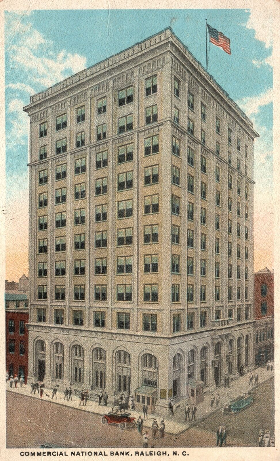 Vintage Postcard 1920 Commercial National Bank Landmark Raleigh North ...