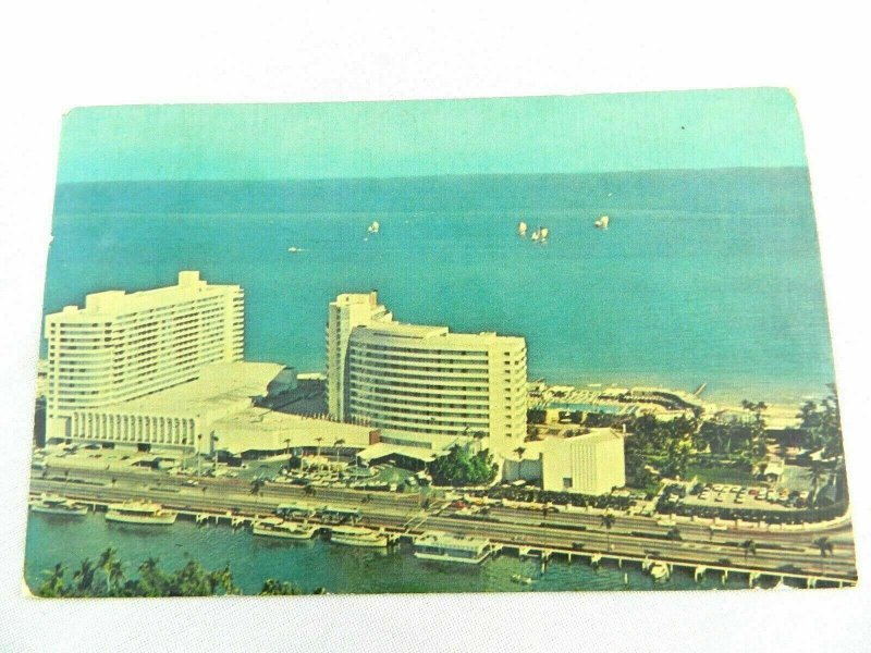 Vintage Postcard Florida FL Miami Beach Fontainebleau Hotel Cabana ...