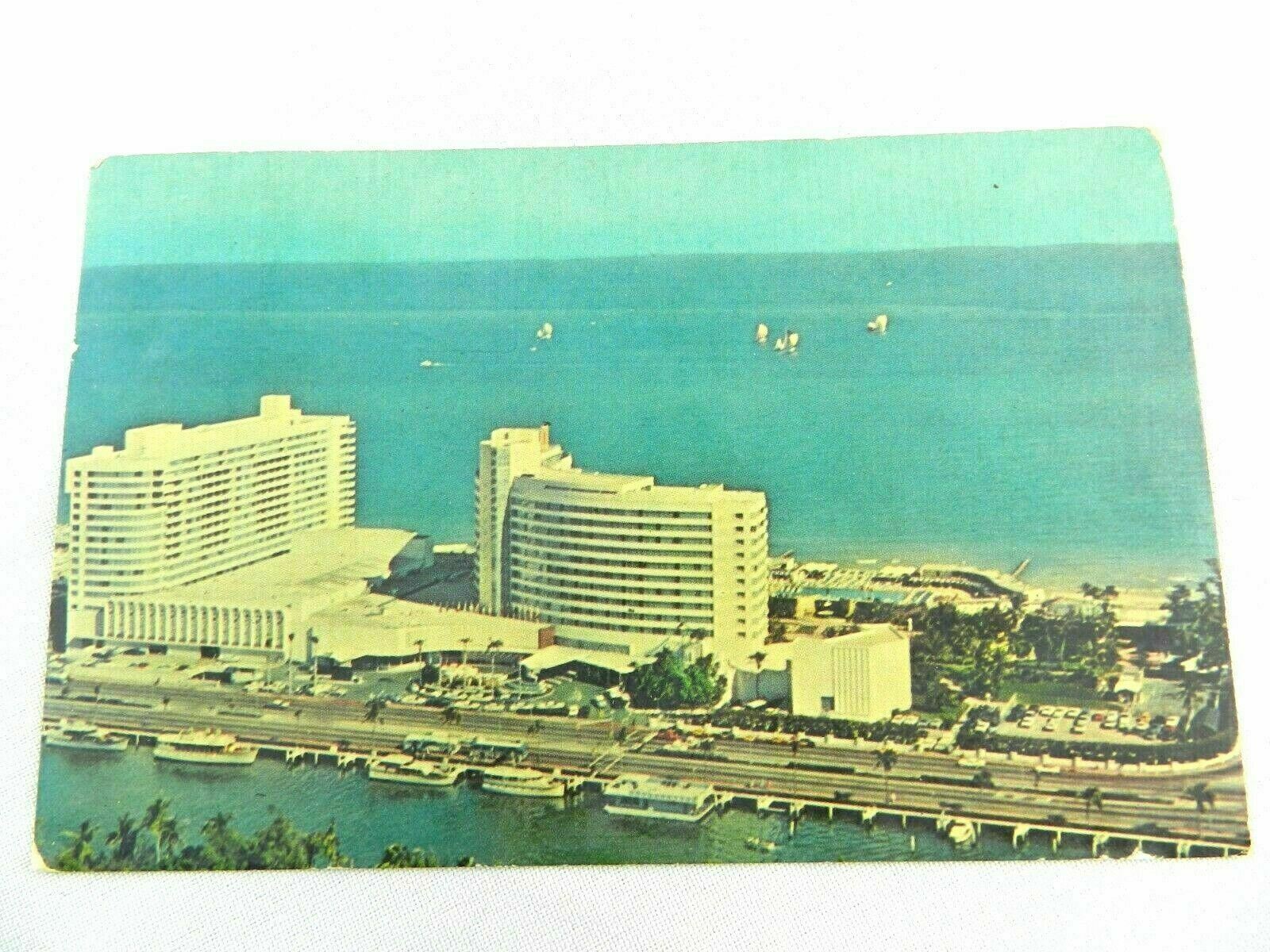 Vintage Postcard Florida FL Miami Beach Fontainebleau Hotel Cabana ...