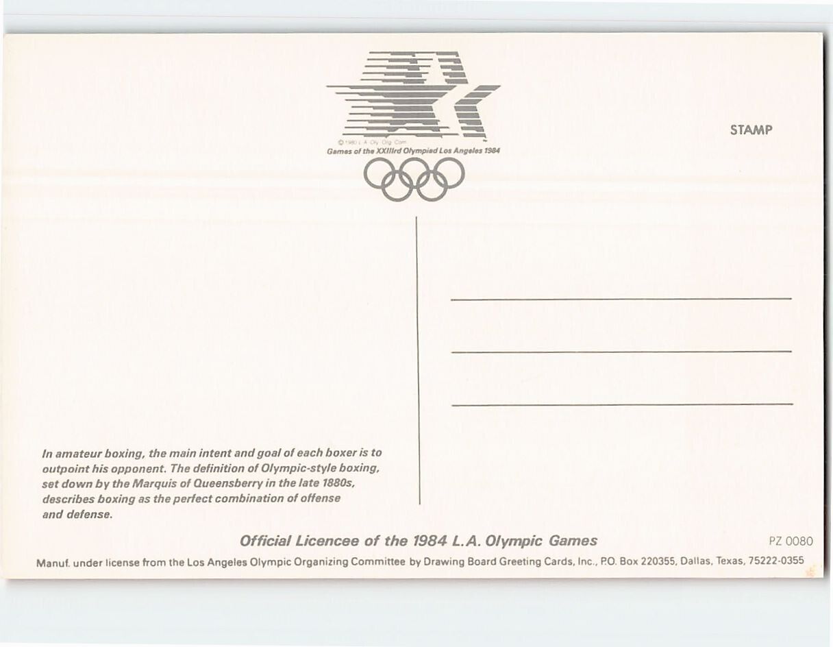 Postcard Boxing, Los Angeles 1984 Olympics, Los Angeles, California ...