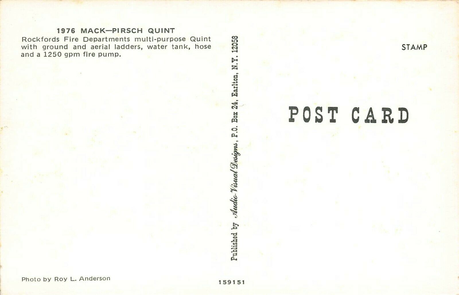 Rockford Illinois~Fire Department Mack Pirsch Quint Truck-Aerial Ladder ...