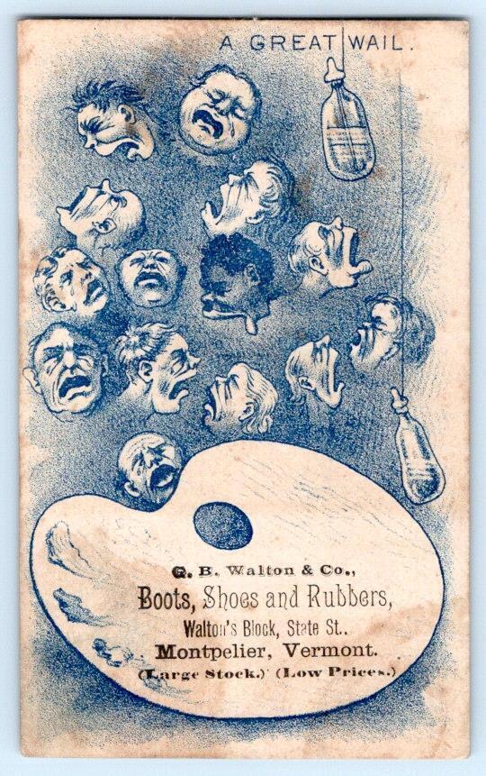 1880'S Wailing Crying Heads*Montpelier Vermont*Vt*G B Walton*Boots ...