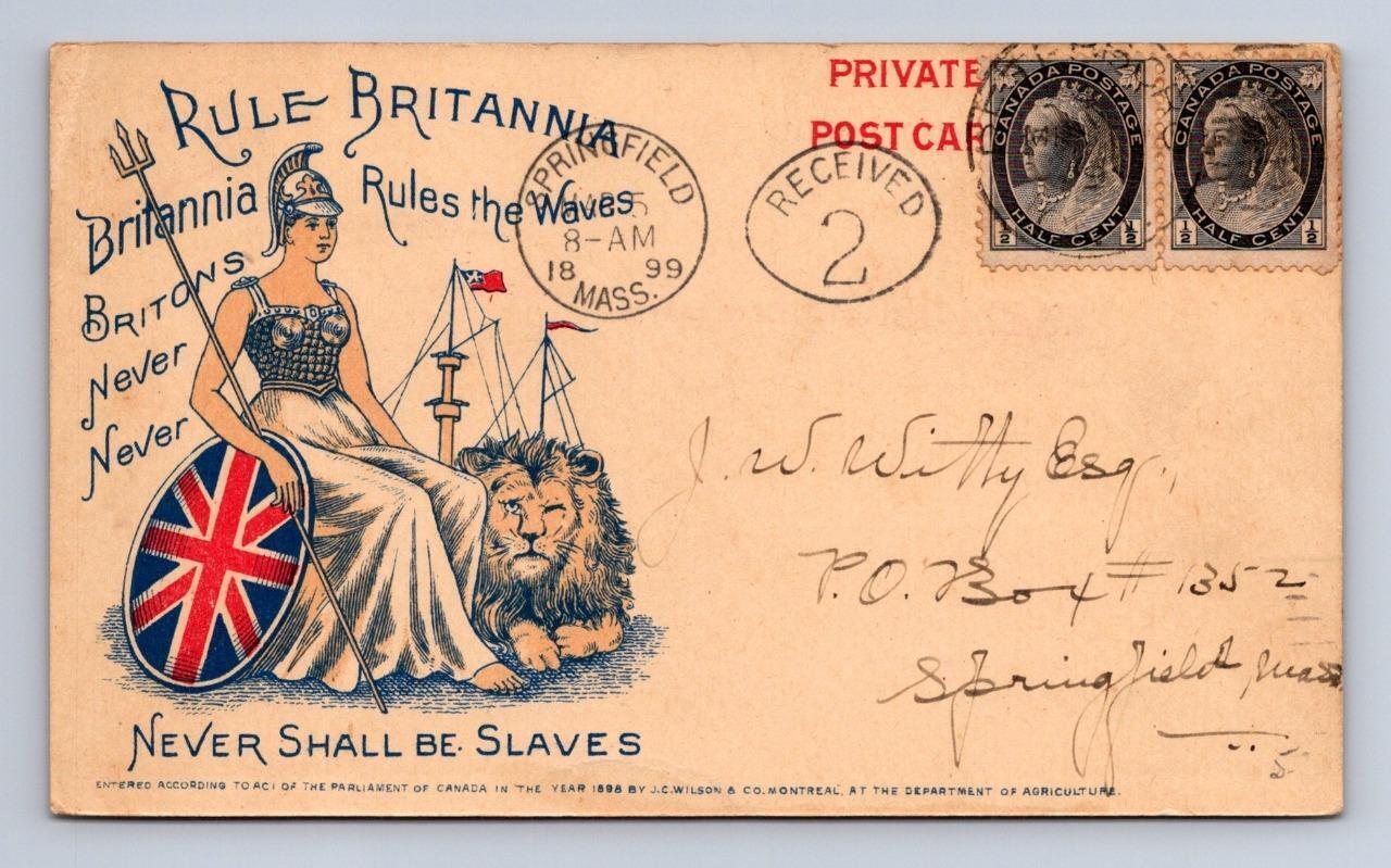 Canada 66 Stamp Dealer to Massachusetts Spanish American WAR Postcard ...