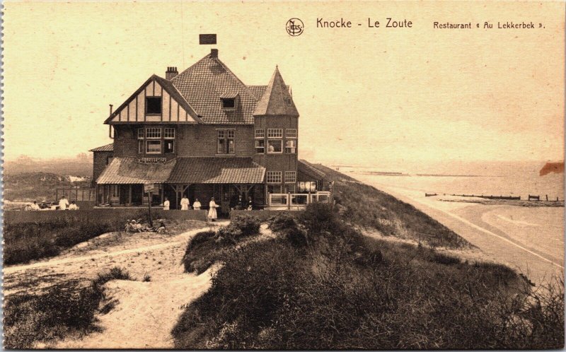 Belgium Knocke Le Zoute Restaurant au Lekkerbek Vintage Postcard C148 ...