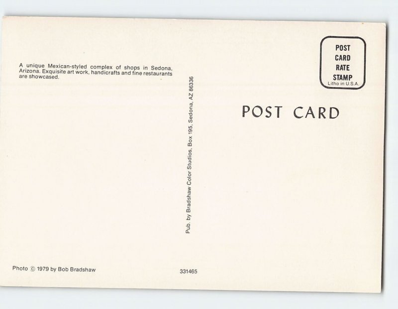 Postcard A unique Mexican-styled complex of shops in Sedona, Arizona ...