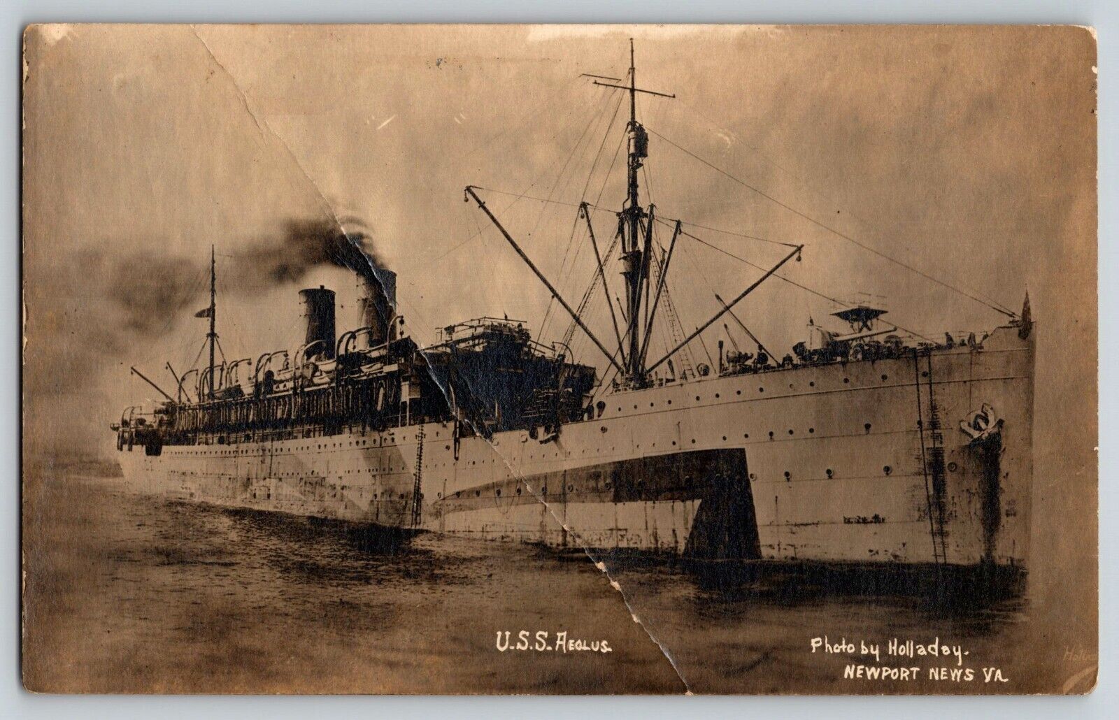 Postcard RPPC Ship - USS Aeolus WW1 - SS Grosser Kurfürst Captured ...