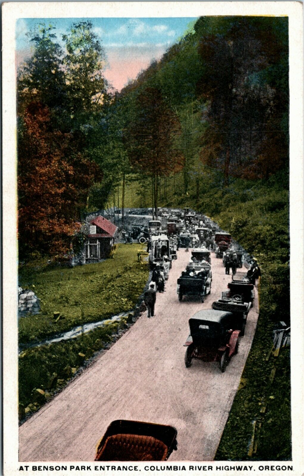 Postcard OR Portland At Benson Park Entrance Columbia River Highway ...