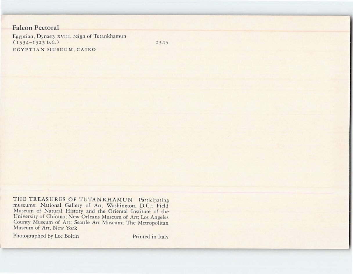 Postcard Falcon Pectoral, Egyptian Museum, Cairo, Egypt | Africa ...