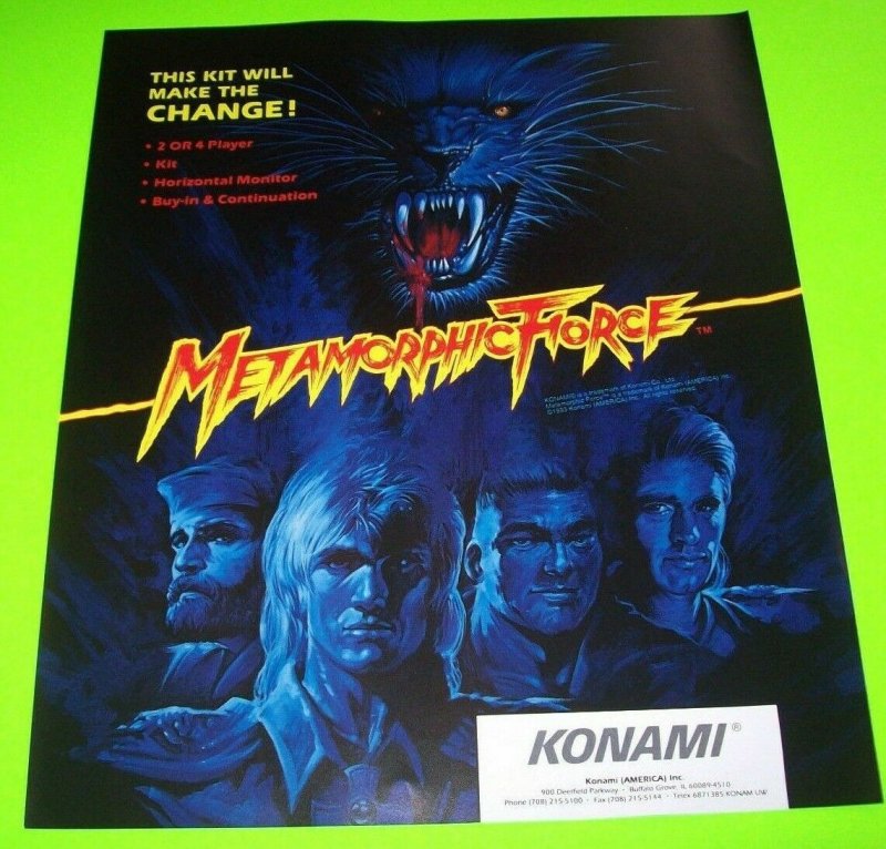 Konami Metamorphic Force Arcade FLYER Original NOS Video Game Art Sheet ...