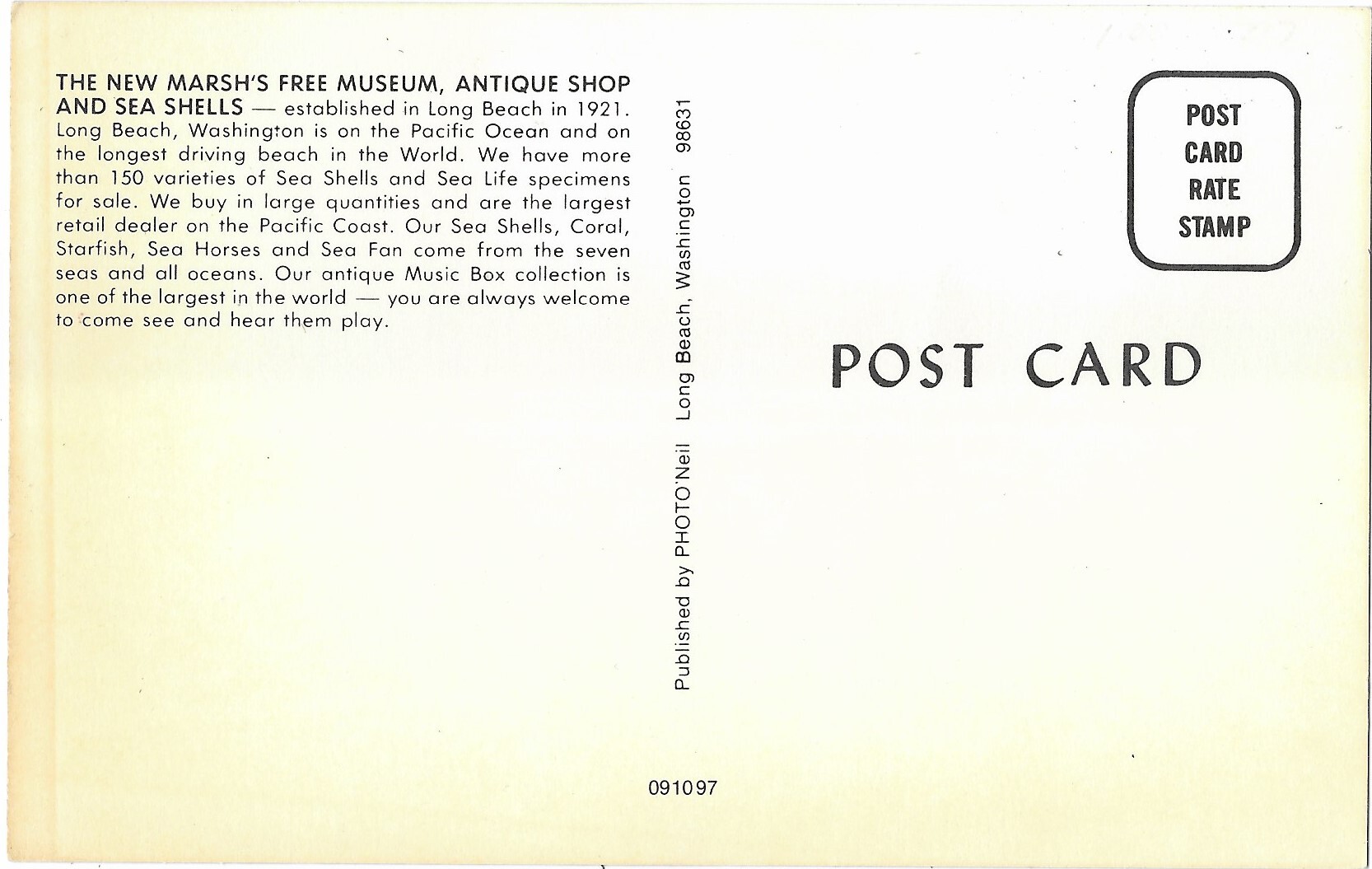 Marsh's Free Museum Antique Shop & Sea Shells Long Beach Washington ...