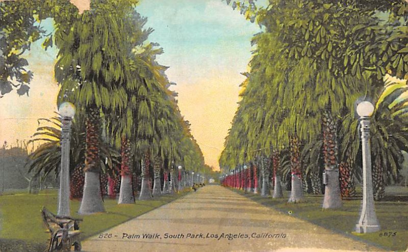 Palm Walk South Park Los Angeles California | Topics - Other, Postcard ...