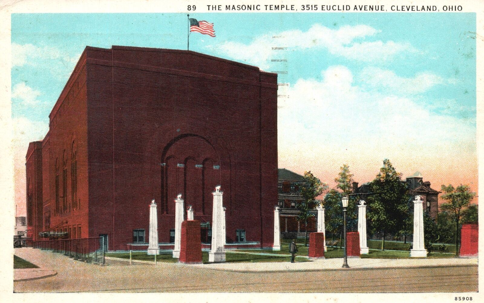 Vintage Postcard 1934 Masonic Temple Euclid Avenue Cleveland Ohio OH ...