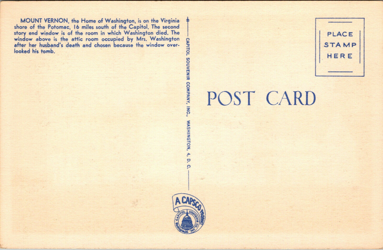 Vtg 1930s Home of President George Washington Mt Vernon Virginia VA ...