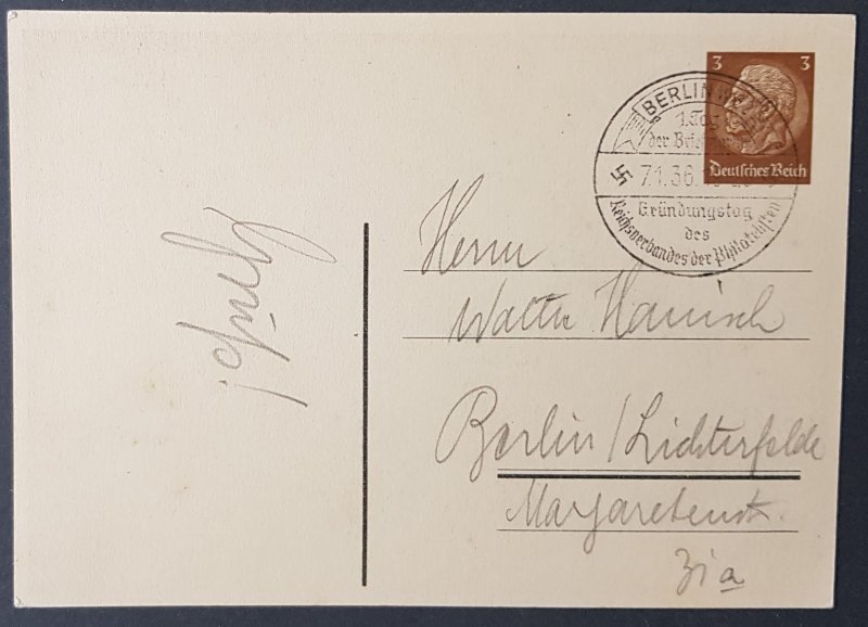 Third Reich Nsdap Original Propaganda Postcard Stamp DAY 1936 | Topics ...