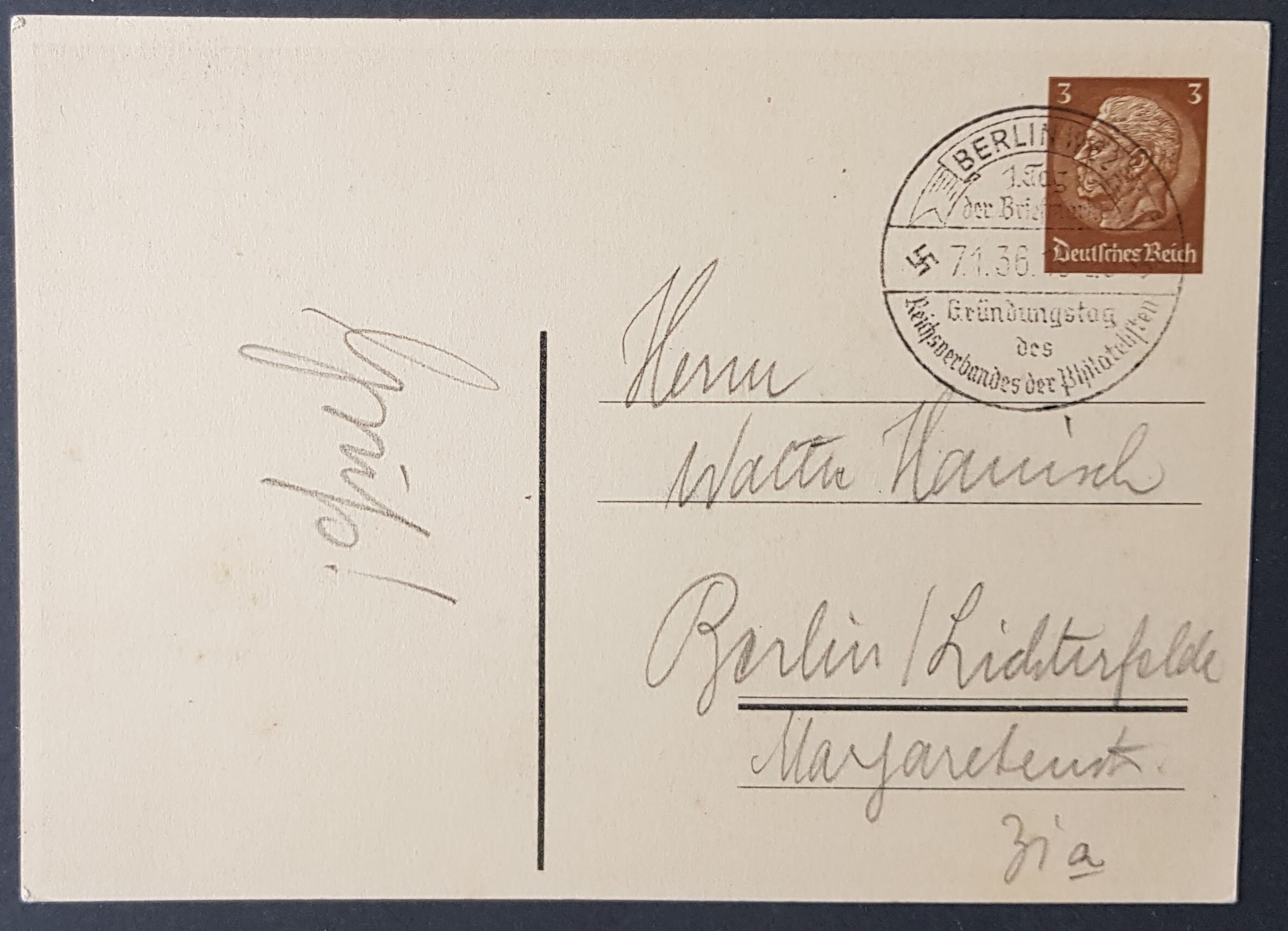 Third Reich Nsdap Original Propaganda Postcard Stamp DAY 1936 | Topics ...