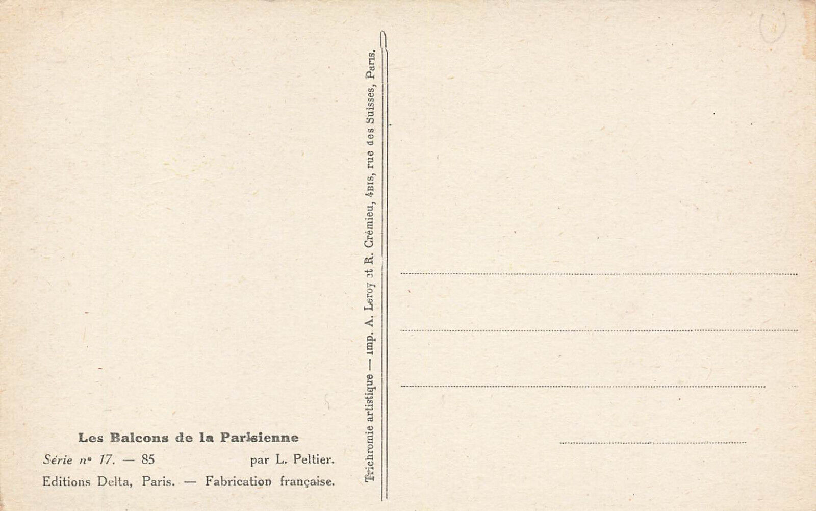 "Les Balcons de la Paris' Beautiful Woman Artist L. Peltier, Postcard ...