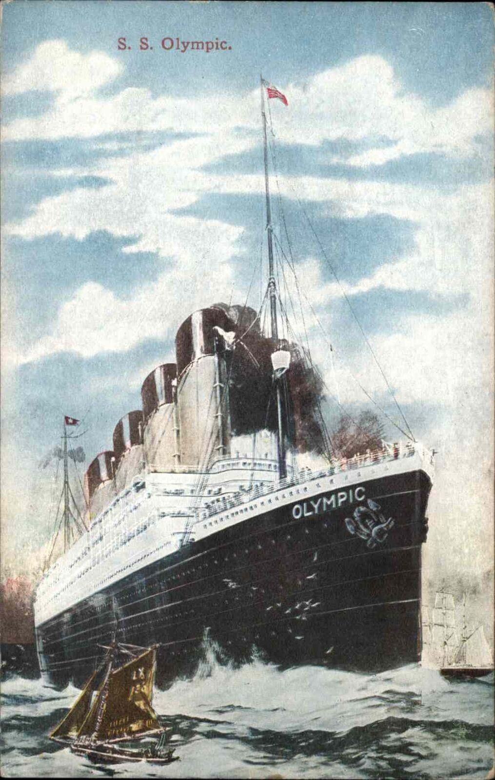 SS Olympic Ship Steamship Titanic Sister Ship c1910 Postcard | Other ...