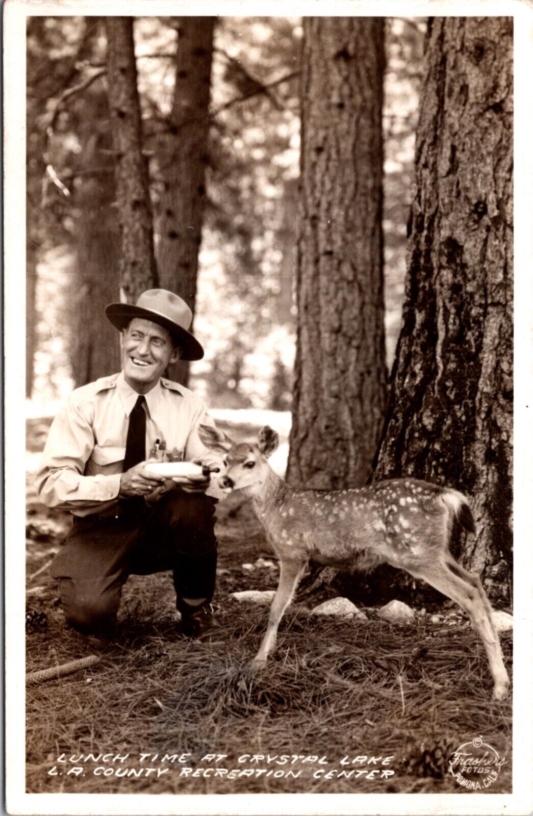 Frashers Real Photo PC Lunch Time at Crystal Lake Park Ranger Feeding ...