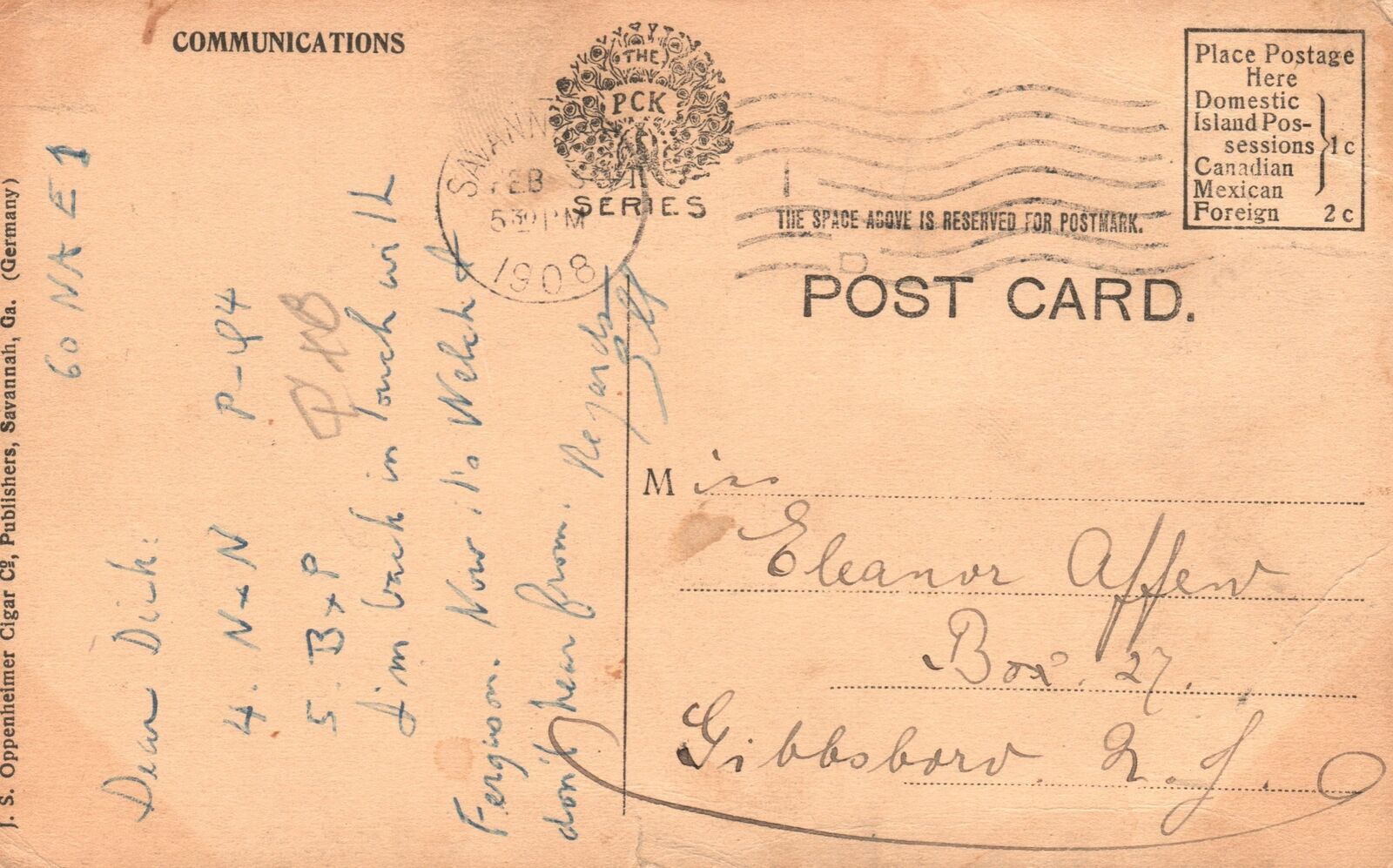 Vintage Postcard 1908 Barque Perry Rats Deserted this Ship by Swimming ...