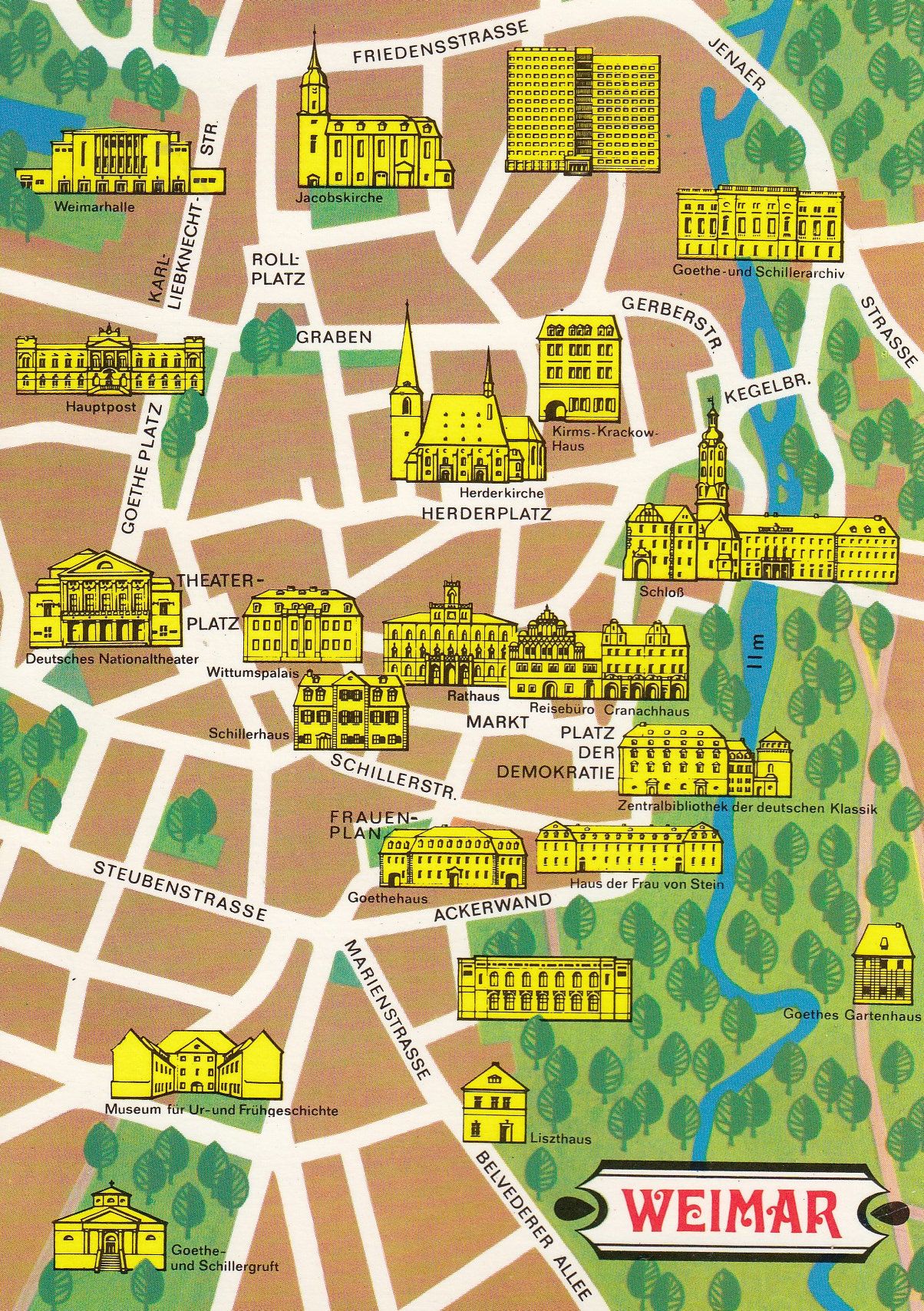 Weimar German Germany Map Karte Postcard | Europe - Germany - Other ...