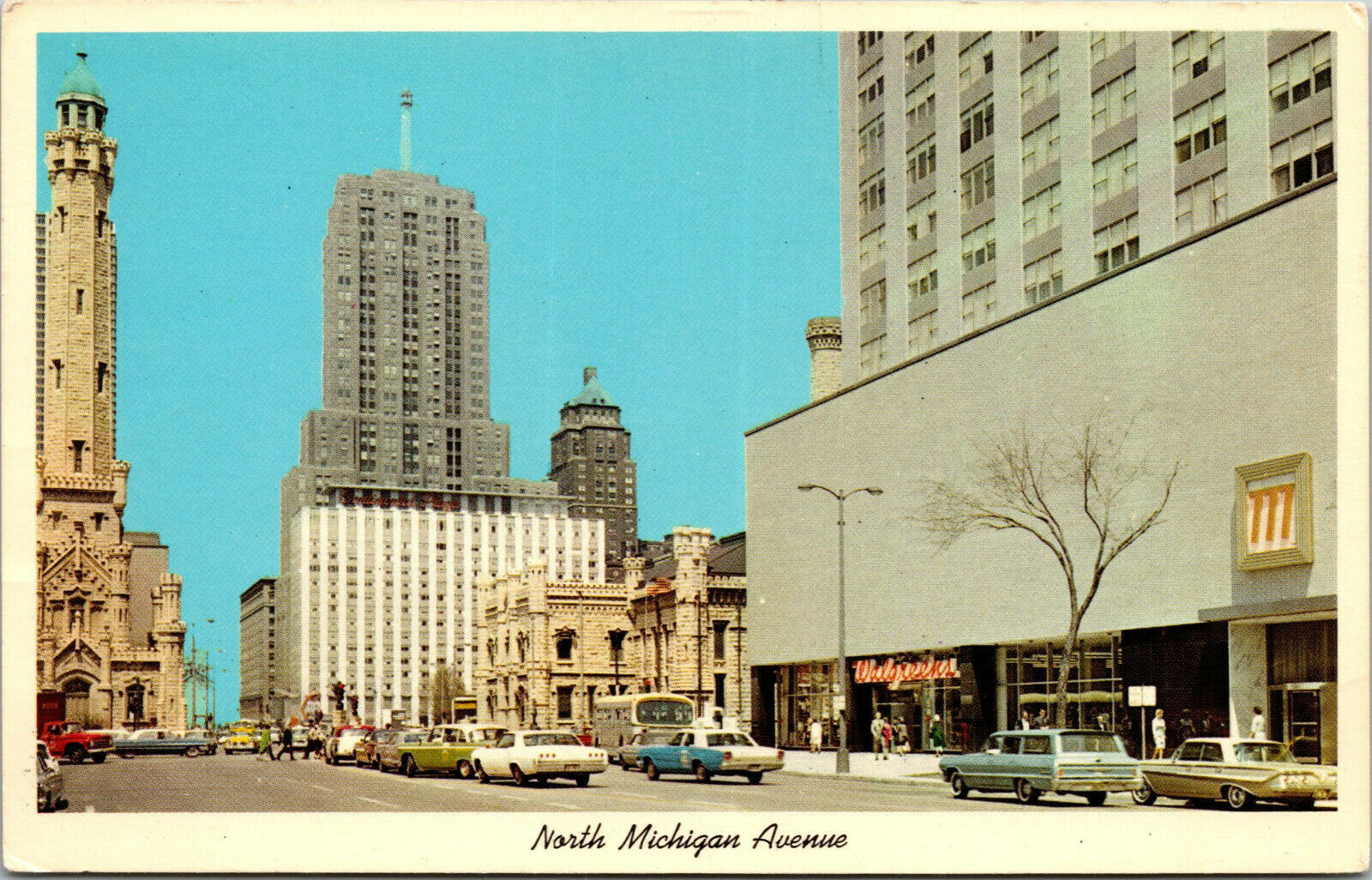 Vtg 1960s North Michigan Avenue Old Water Tower Chicago Illinois IL ...